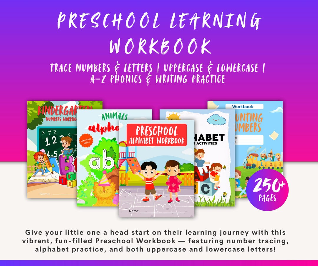 Preschool Learning Workbook: ABC Phonics, Number Tracing (printable PDF ...