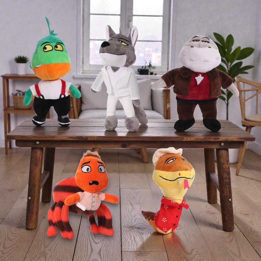 The Bad Guys Movie Plush Toy Set – Soft Cartoon Character Dolls ...