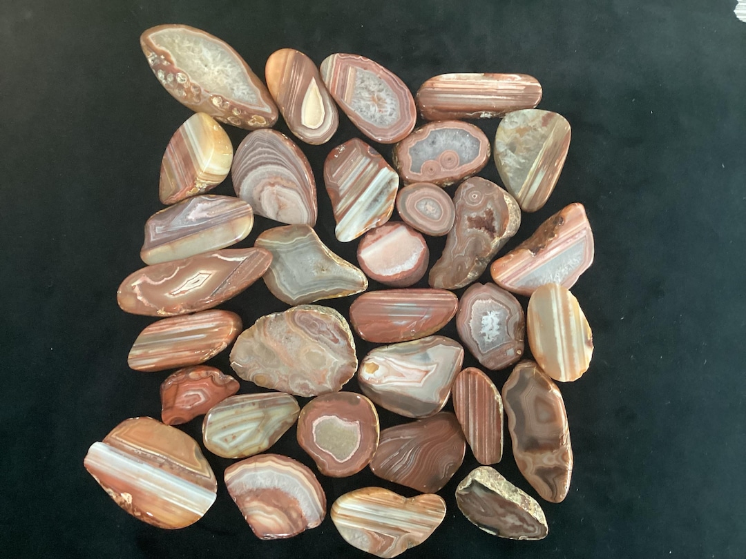BRAZILIAN Agates - 10x Tumbled Cut Halves - Etsy