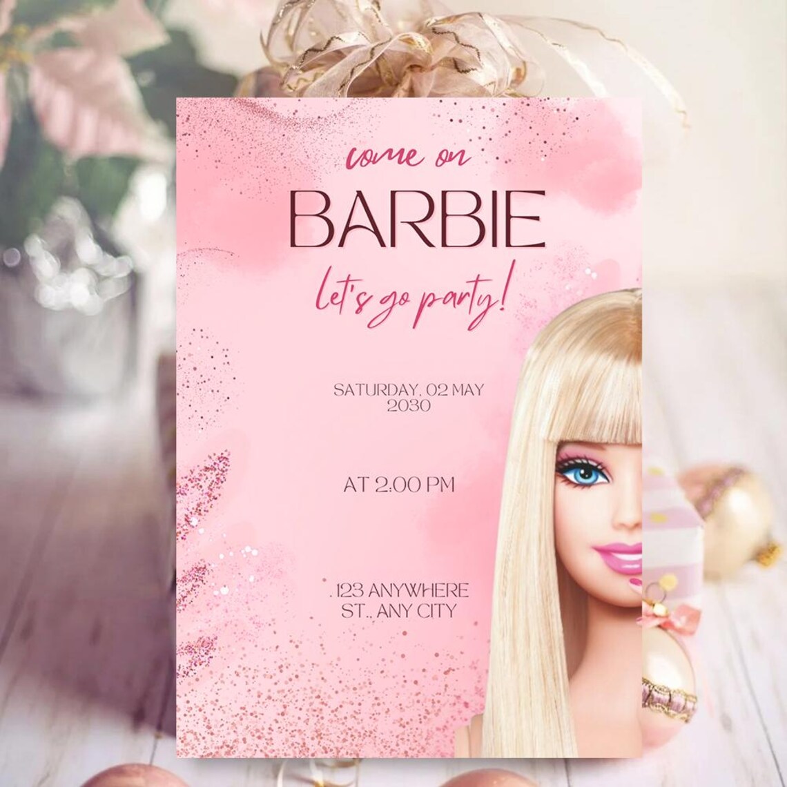 Editable Barbie Party Invitation | Pink Birthday Template | Let’s Go ...