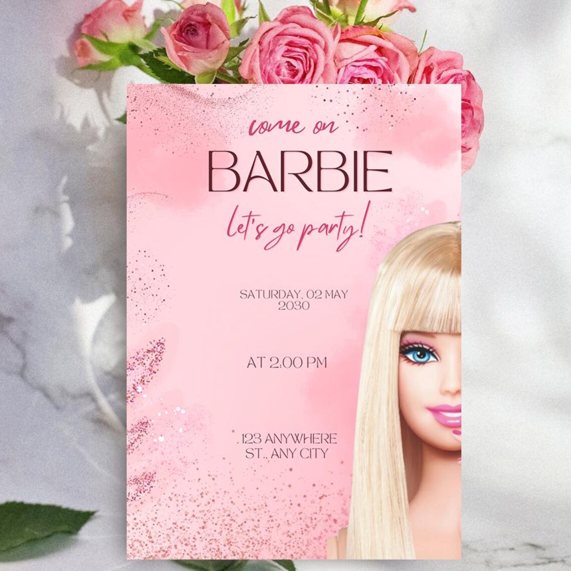 Editable Barbie Party Invitation | Pink Birthday Template | Let’s Go ...
