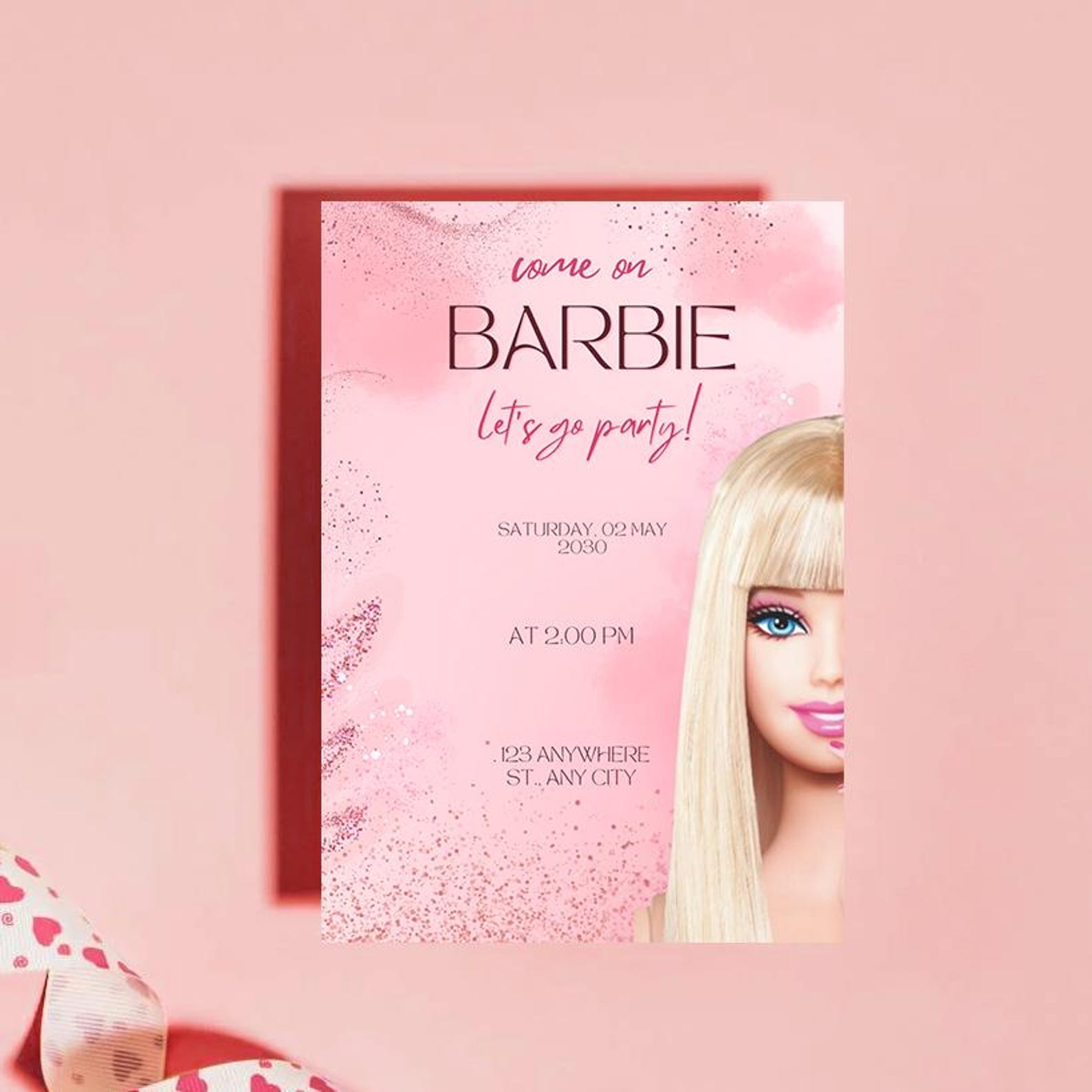 Editable Barbie Party Invitation | Pink Birthday Template | Let’s Go ...