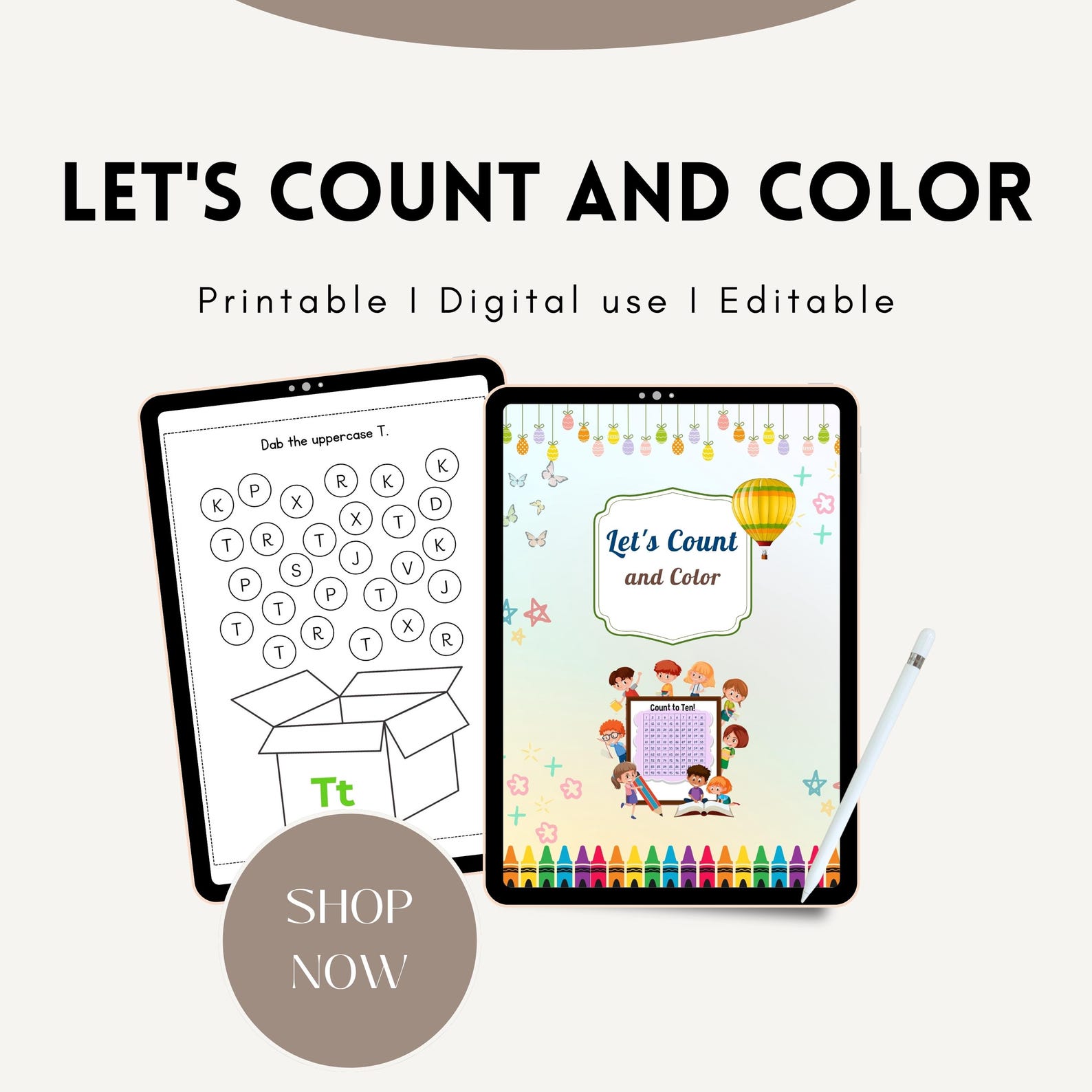 Let's Count and Color Printable Workbook for Kids | Number Recognition ...