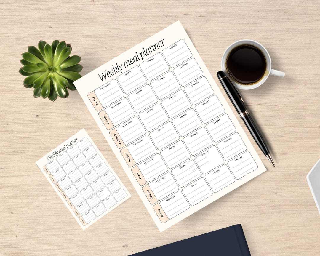 Editable Weekly Meal Planner: Printable Food Tracker (canva Template ...
