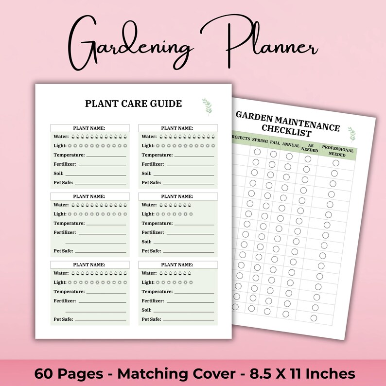 Gardening Planner & Journal | Printable Garden Logbook With Plant ...