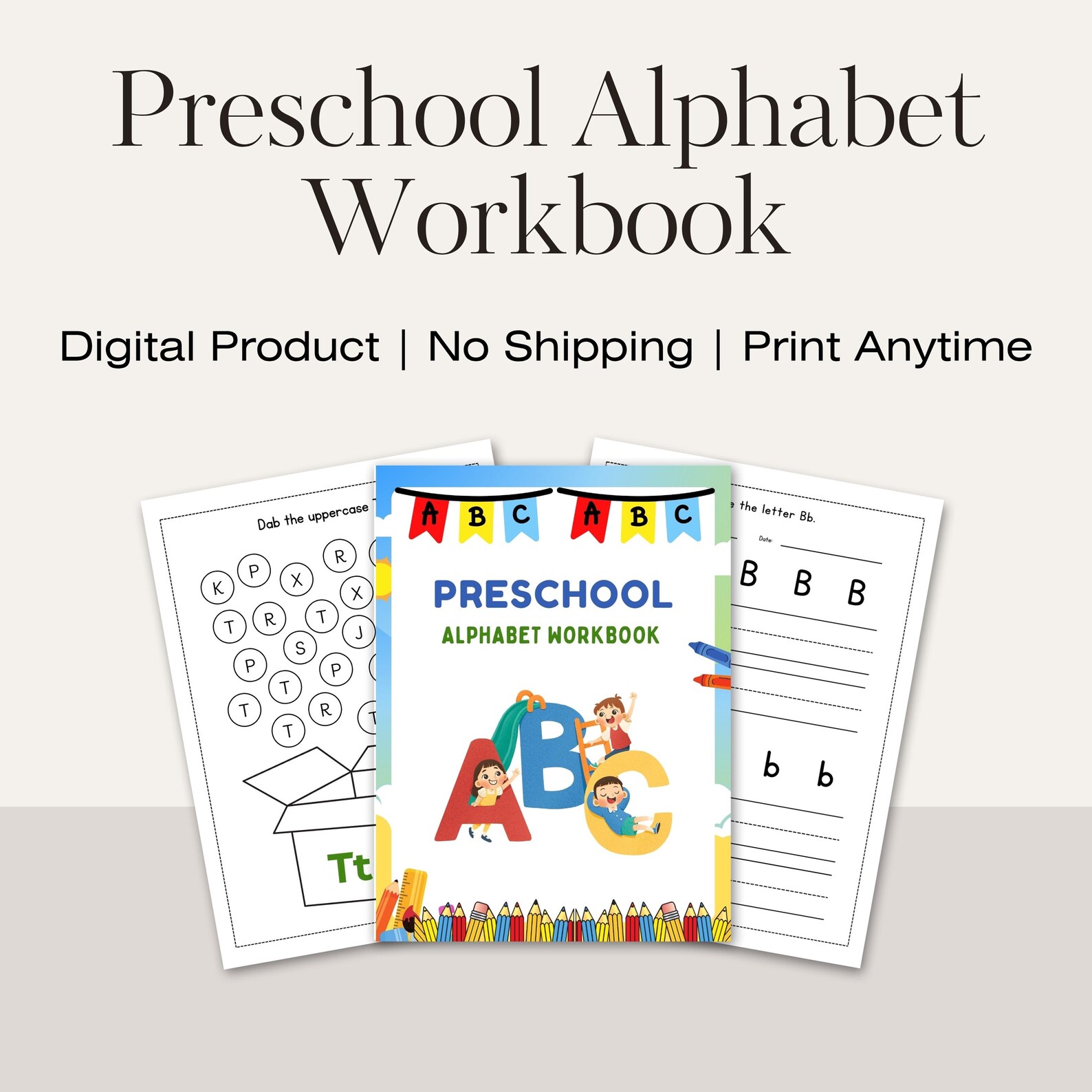 Preschool Alphabet Tracing Workbook: ABC Letter Activity Pages (PDF ...