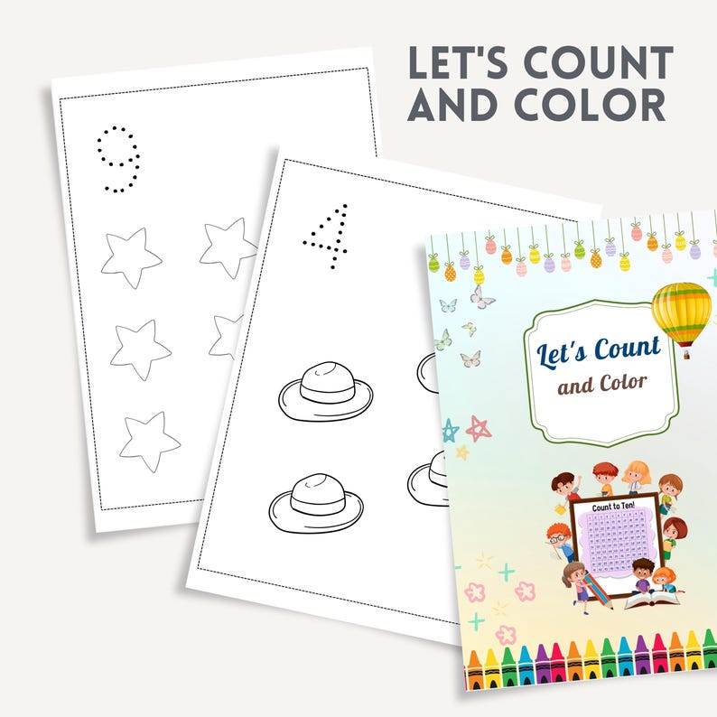 Let's Count and Color Printable Workbook for Kids | Number Recognition ...