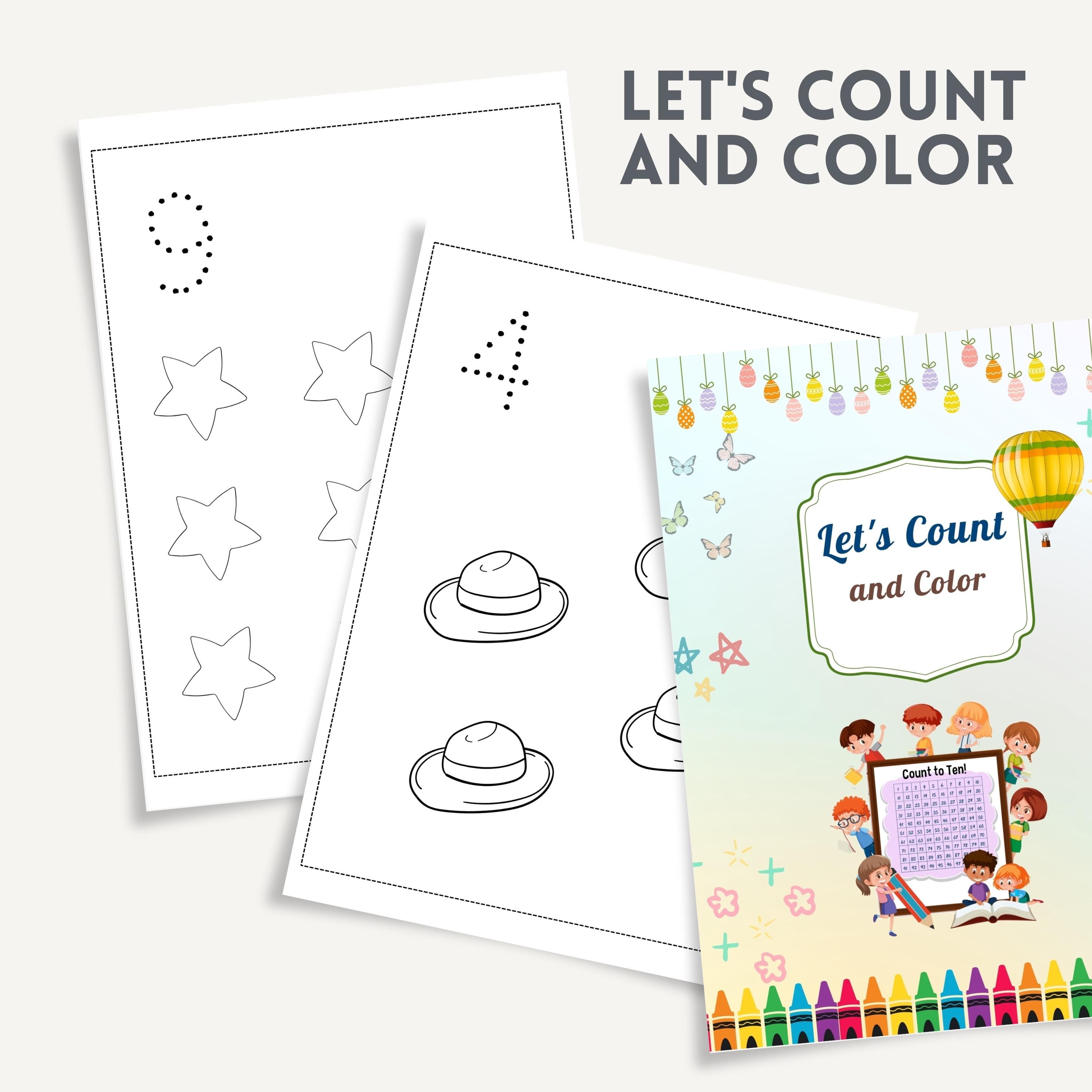 Let's Count and Color Printable Workbook for Kids | Number Recognition ...