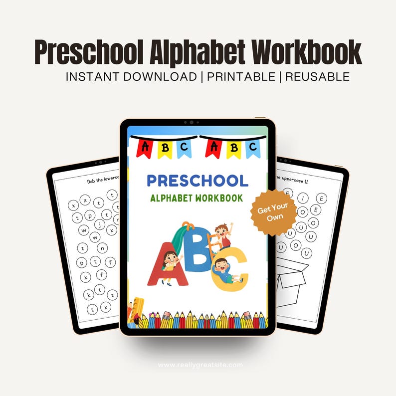Preschool Alphabet Tracing Workbook: ABC Letter Activity Pages (PDF ...