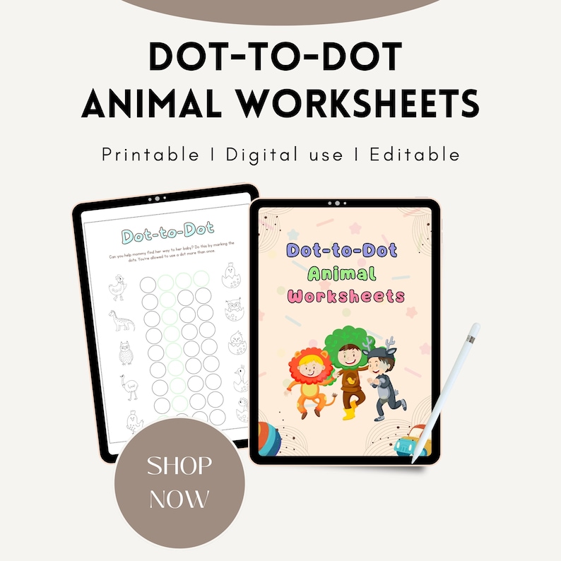 Dot-to-dot Animal Worksheets for Kids | Printable Connect the Dots ...