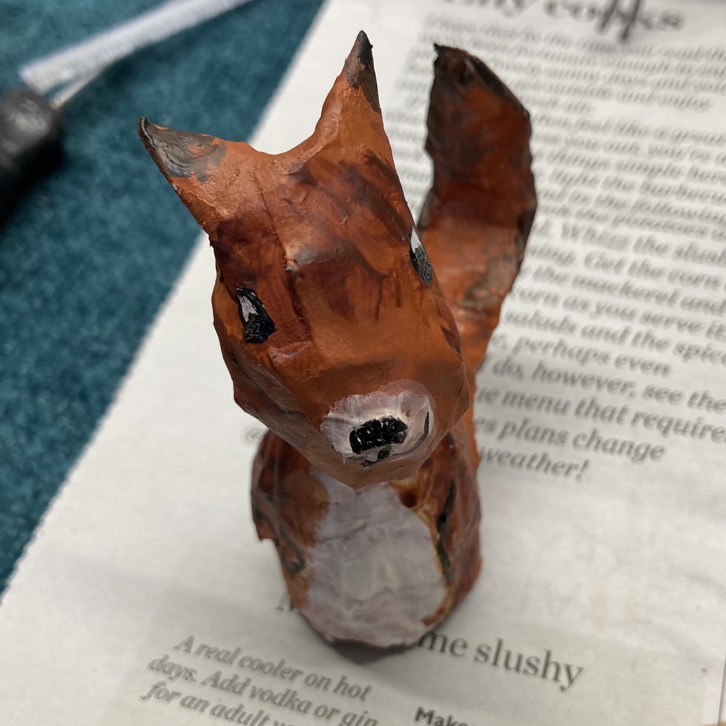 Squirrel made from paper mache. Handmade little red squirrel | Etsy
