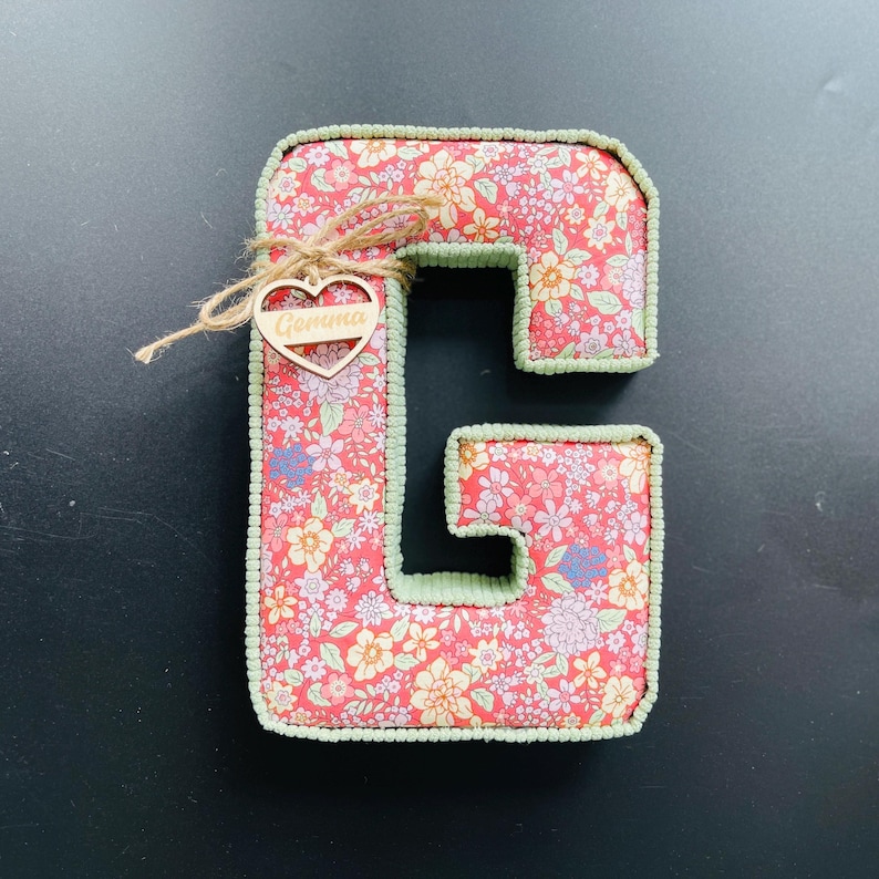 Neutral Nursery Decor Fabric Letter | Custom Liberty London Corduroy ...