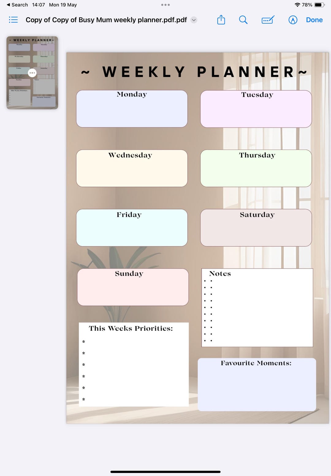 Digital Weekly Planner Template | Editable Canva Weekly Schedule ...