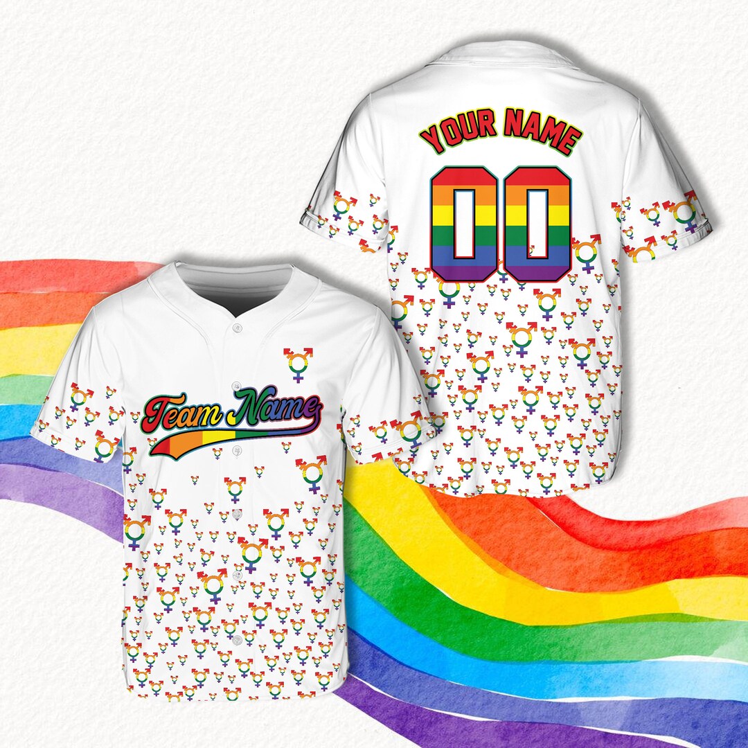 Custom LGBTQ Pride Month Baseball Jersey Personalized LGBTQ Lesbian Gay ...