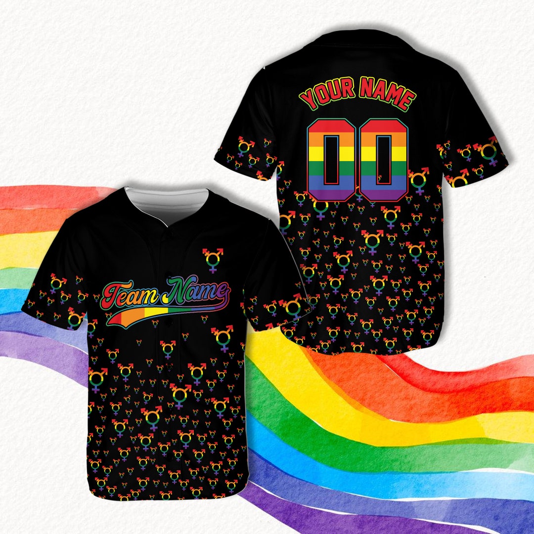 Custom LGBTQ Pride Month Baseball Jersey Personalized LGBTQ Lesbian Gay ...