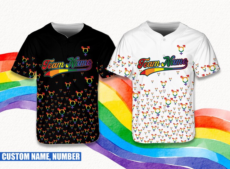 Custom LGBTQ Pride Month Baseball Jersey Personalized LGBTQ Lesbian Gay ...