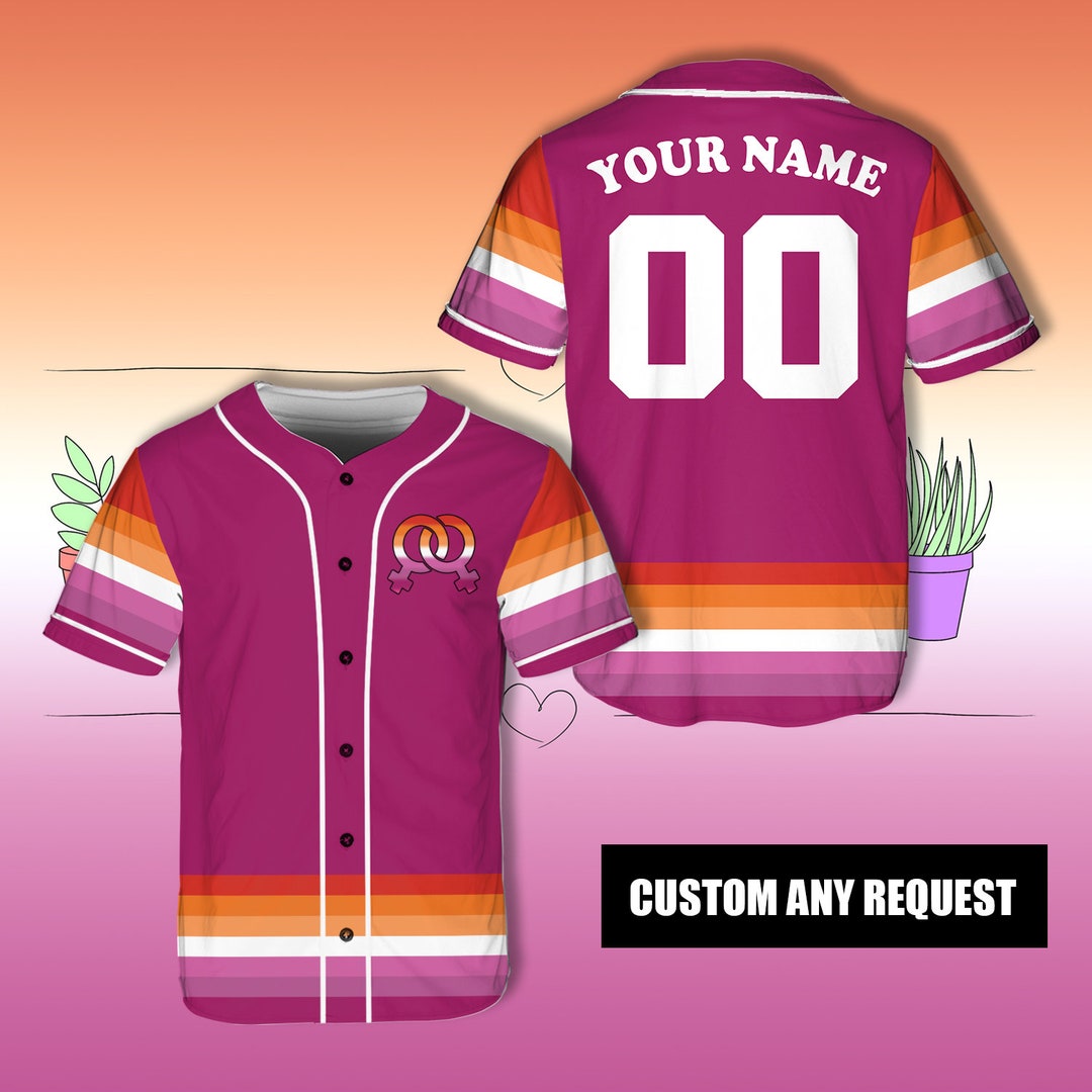 Custom LGBTQ Pride Month Baseball Jersey Personalized LGBTQ Lesbian Gay ...