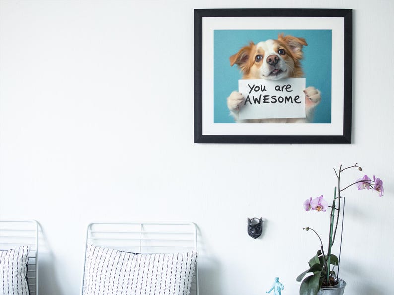 Appreciation, Praise Card. Dog With Text " You Are Awesome ". Gift for ...