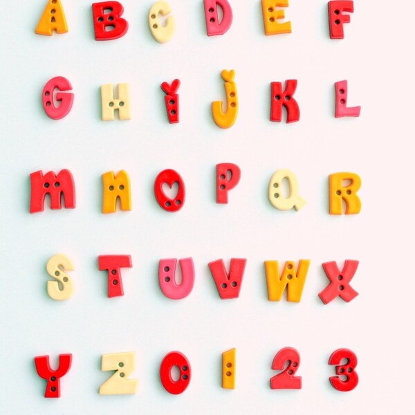 Alphabet Buttons - Etsy