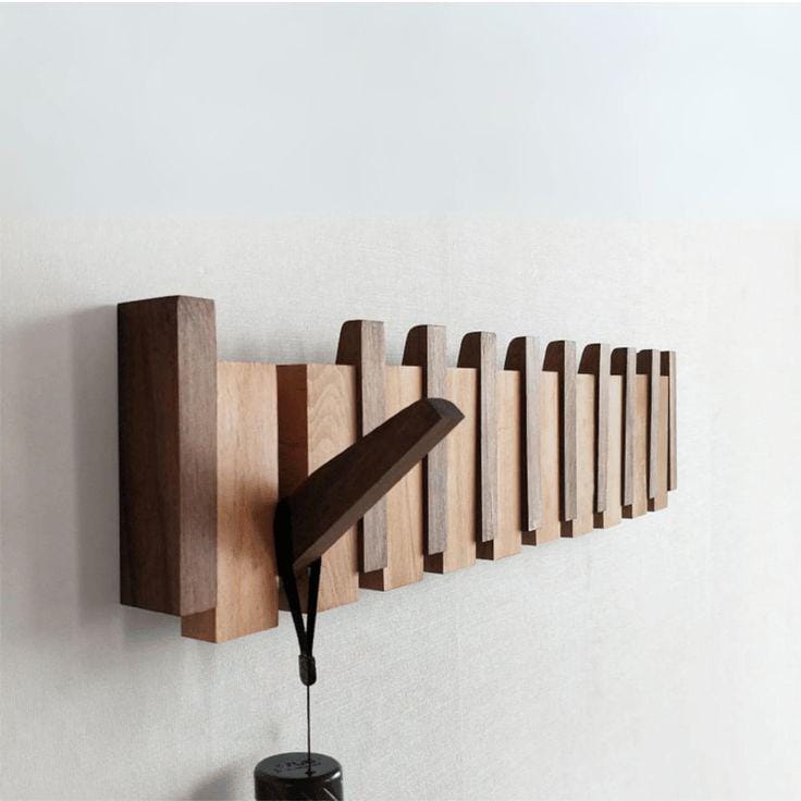 Piano Key Coat Rack: Solid Wood Magnetic Hooks, Farmhouse Decor - Etsy