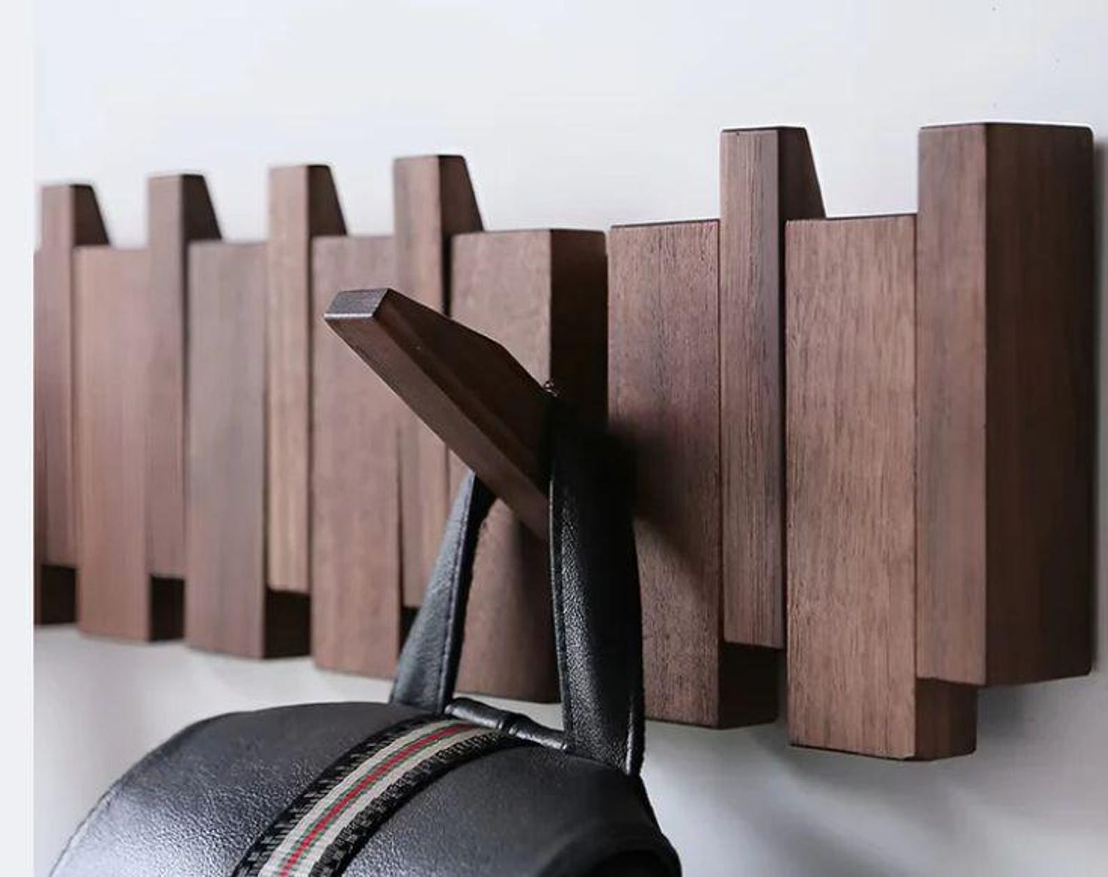 Piano Key Coat Rack: Solid Wood Magnetic Hooks, Farmhouse Decor - Etsy