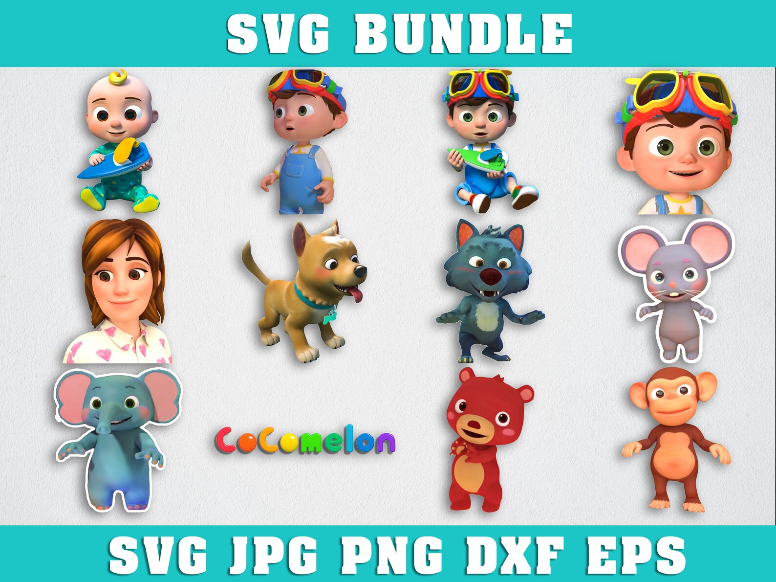 Cocomelon SVG Bundle, Cocomelon Cartoon Design SVG Bundle, Cocomelon ...