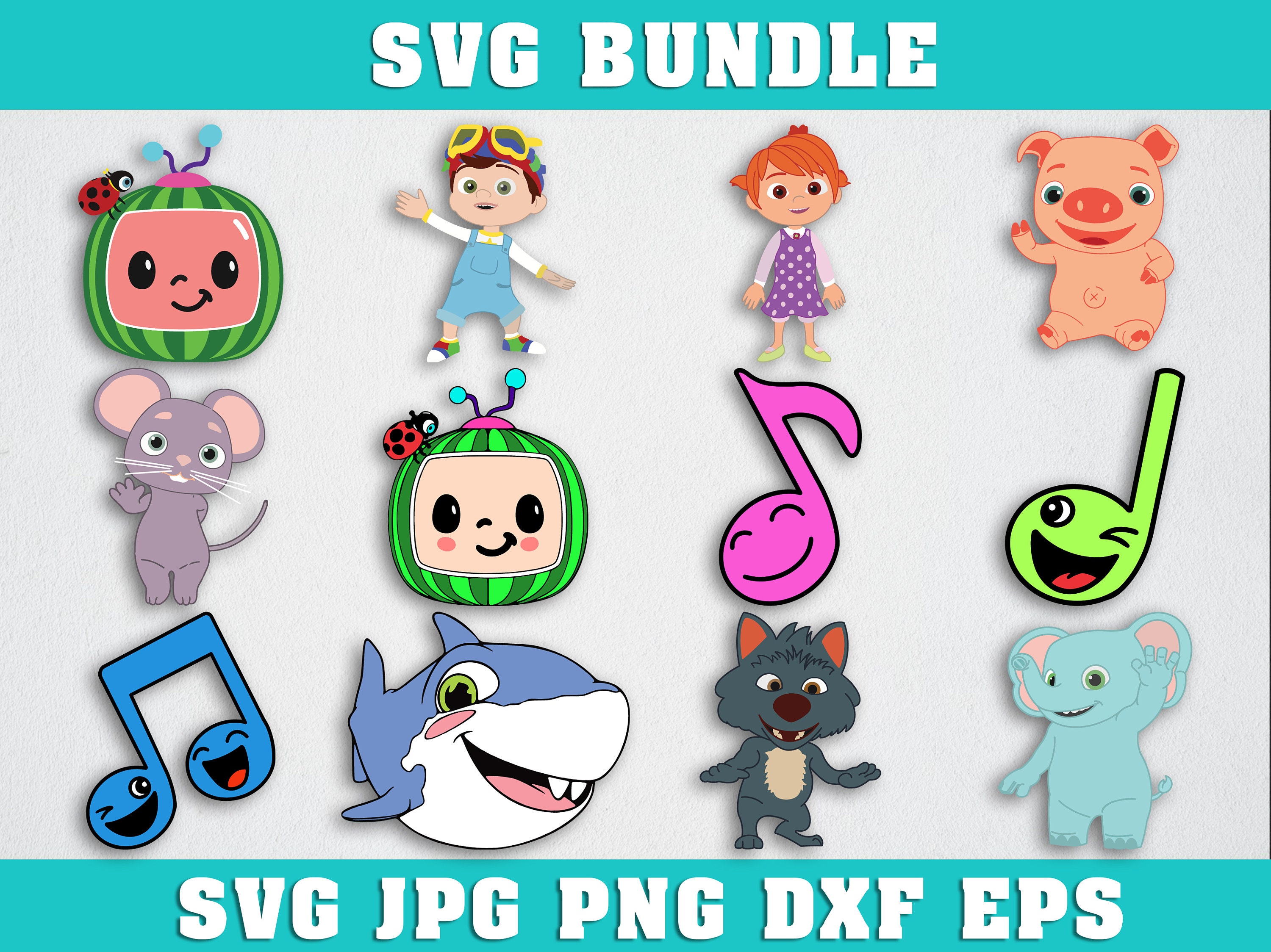 Cocomelon SVG Bundle, Cocomelon Cartoon Design SVG Bundle, Cocomelon ...