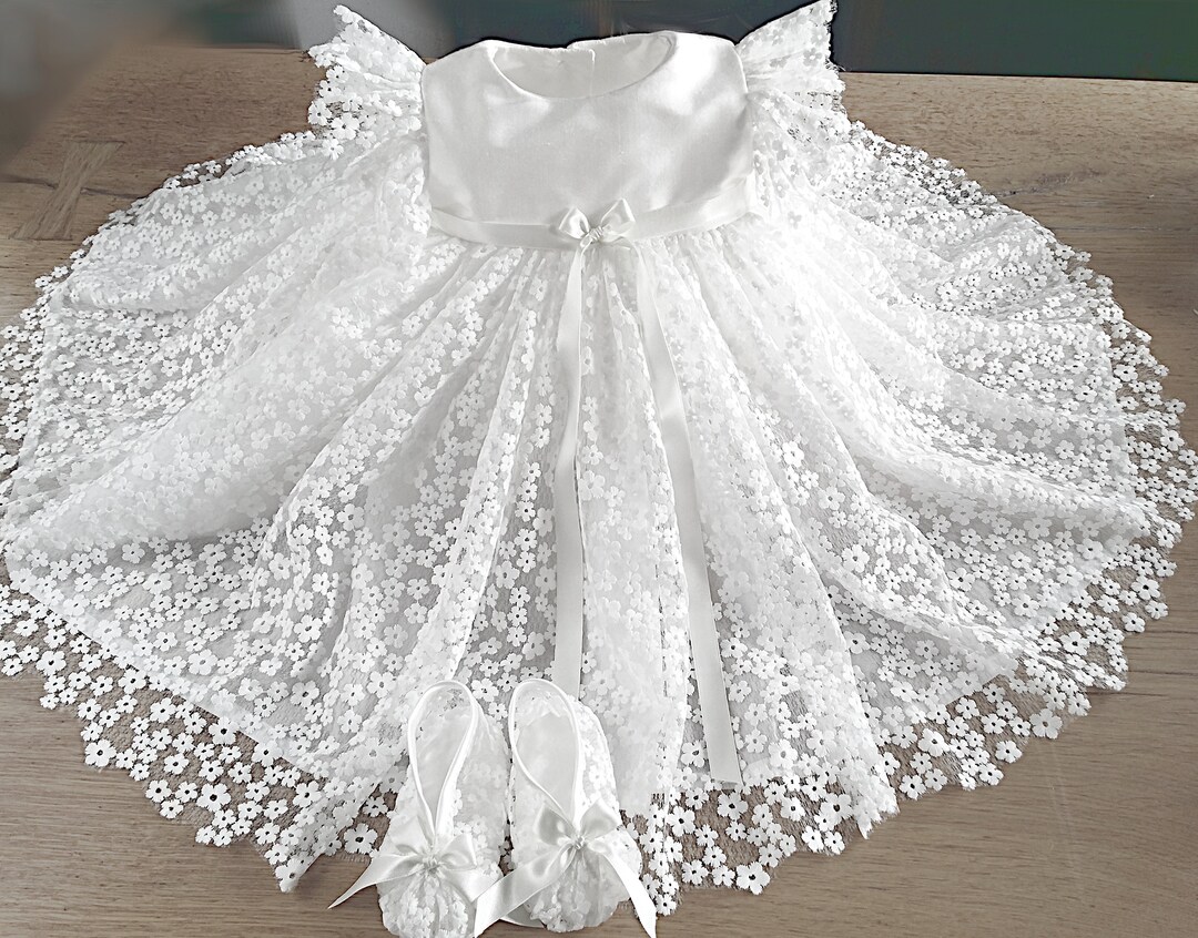 Flower Girl Short Version Princess Meadow Ivory Dress in Silk Tulle and ...
