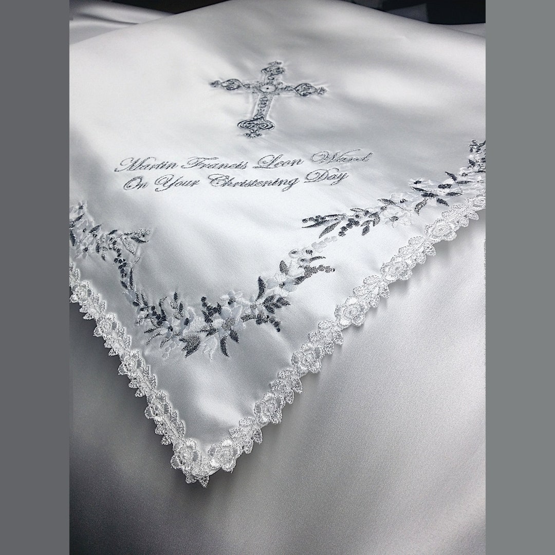 Ivory or White Baby Baptism /christening Blanket With Delicate Flower ...