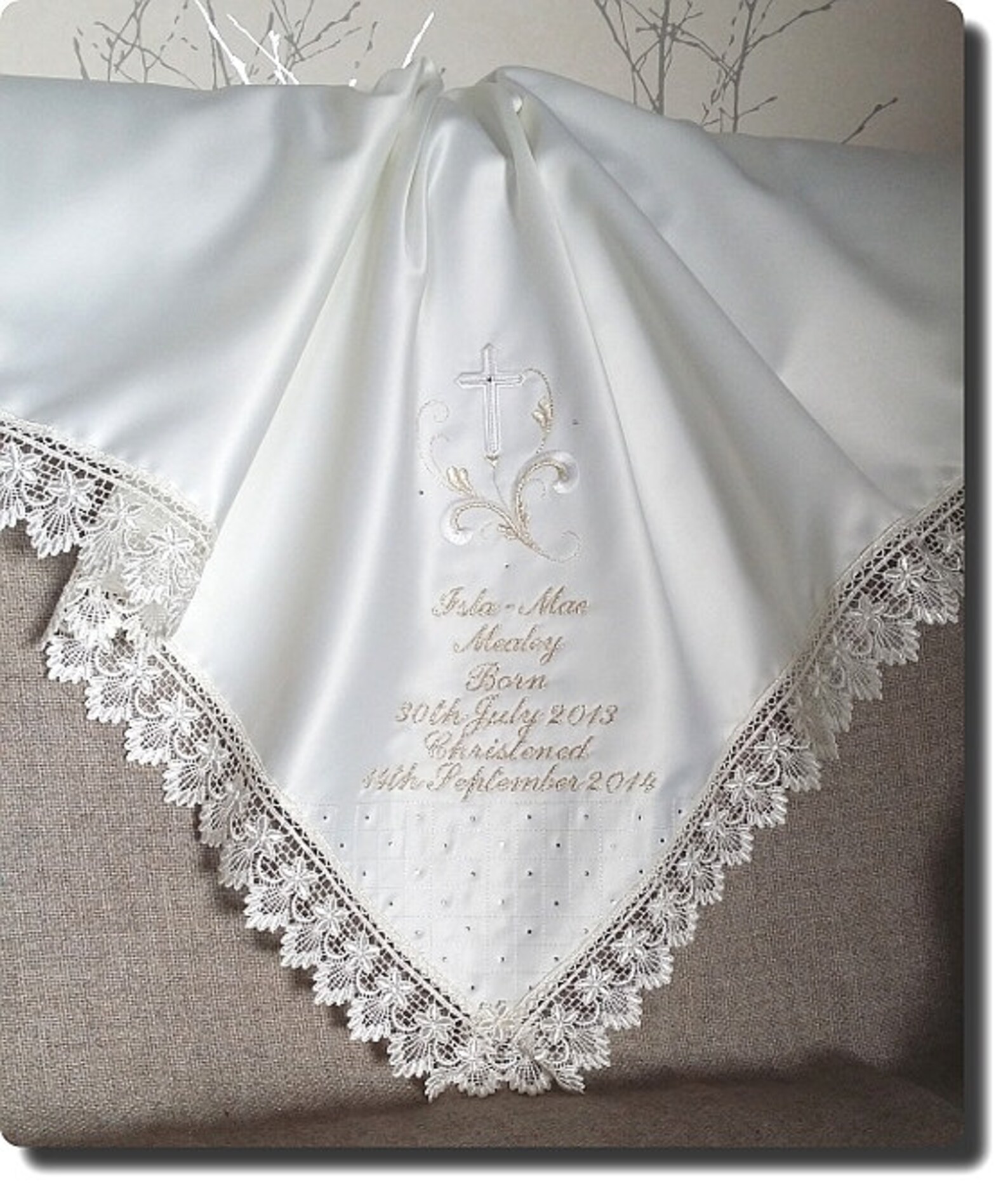 Baby Baptizm Christening Blanket ORTHODOX CHURCH Greek Russian Cross ...