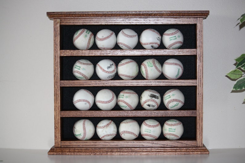 Baseball Display Cabinet Cabinet Solid Oak With Door - Etsy