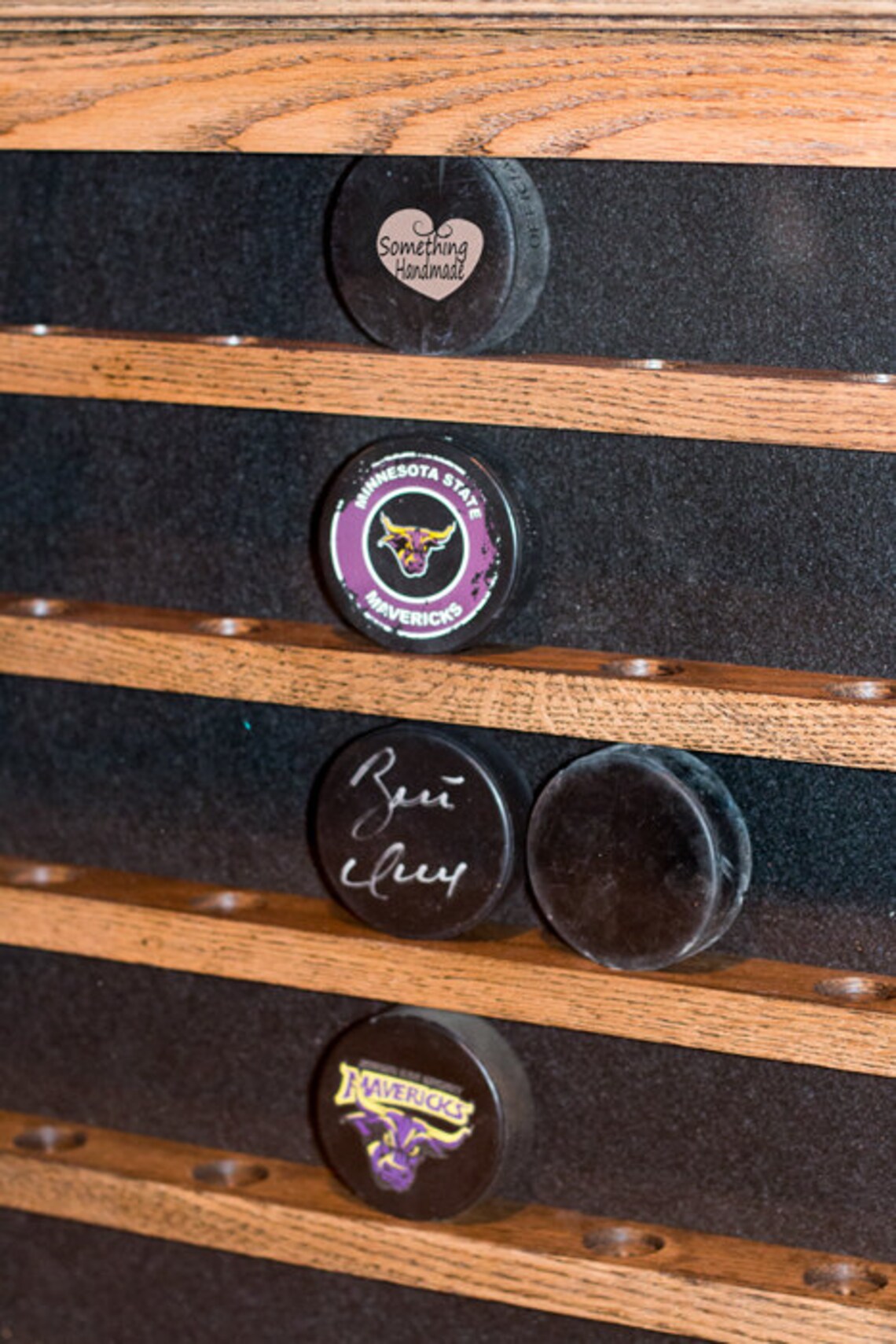 Hockey Puck Display Cabinet 20 2530or 35 Pucks Solid Oak - Etsy Canada