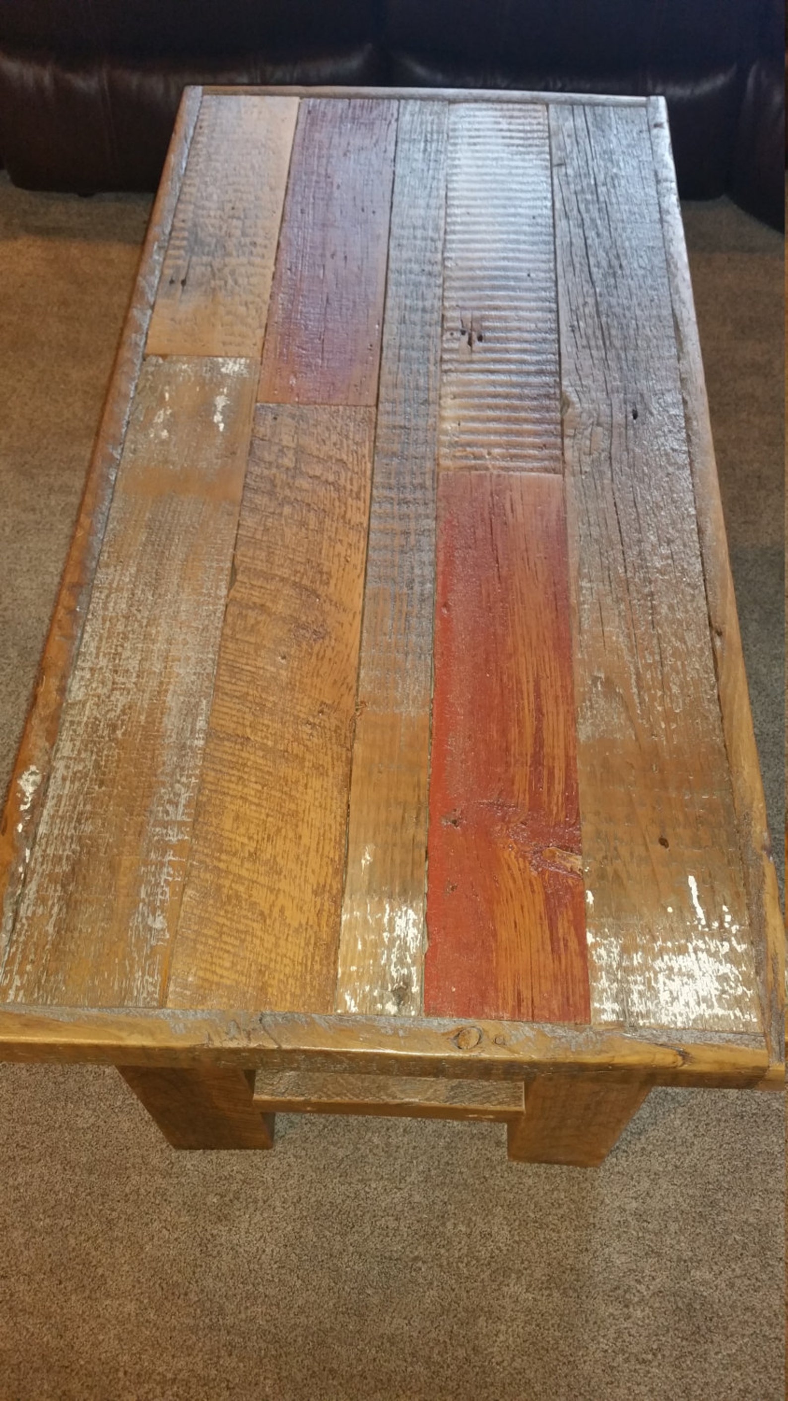 Barn Wood Rustic Coffee Table Made From 1800s Reclaimed Minnesota Barn ...