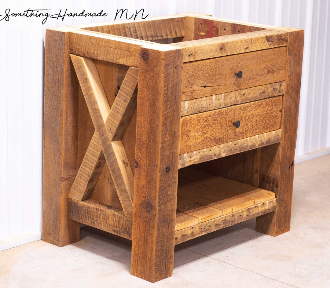 Barn Wood Bathroom Vanity Rustic Reclaimed Barn Wood Vanity - Etsy