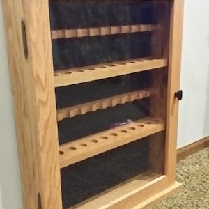 24 Pipe Rack Display Cabinet Solid Oak With Door 6.5 " Between Bowl ...