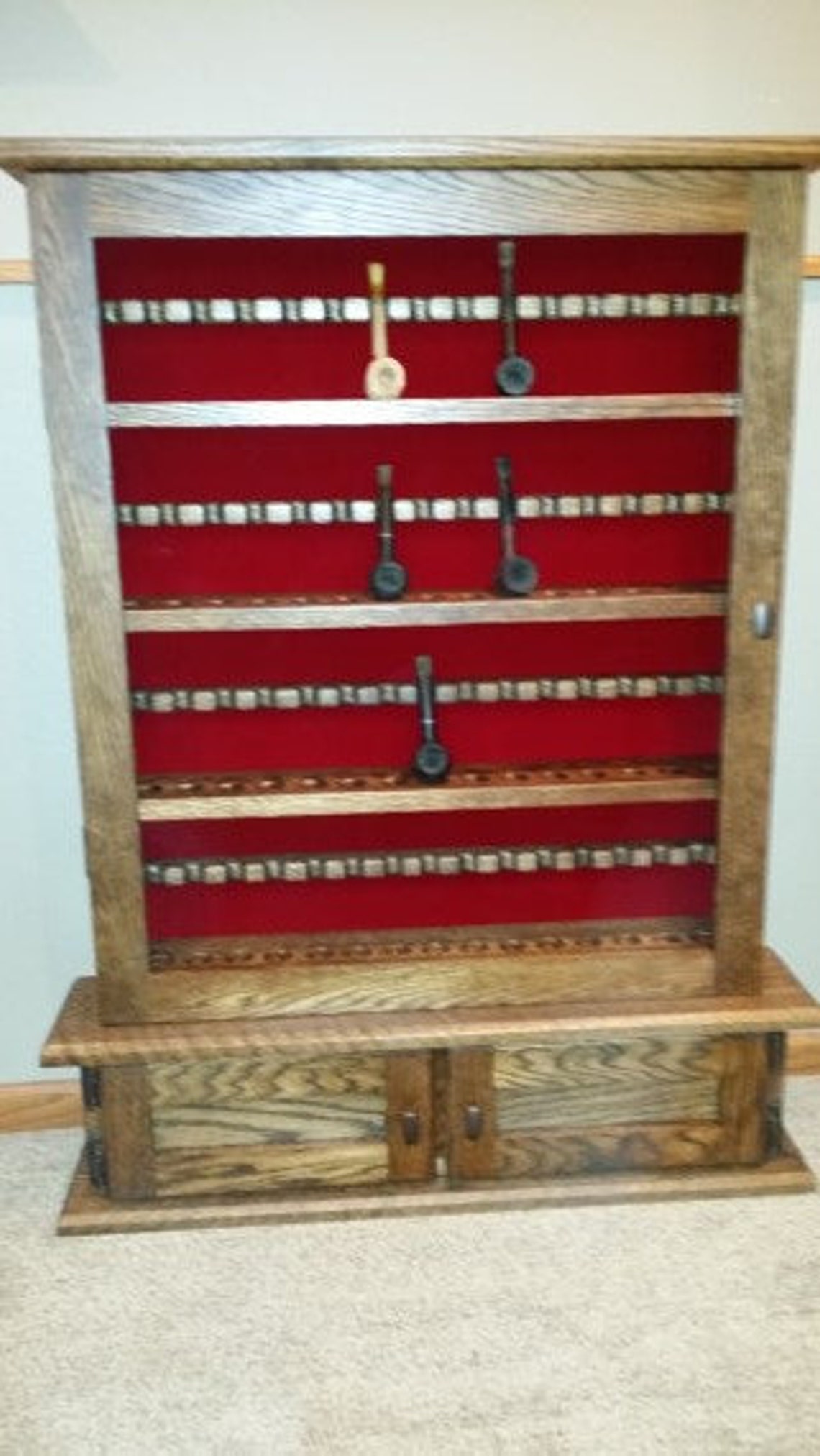 Pipe Cabinet-rack 60 Pipe Solid Oak the Dunne - Etsy