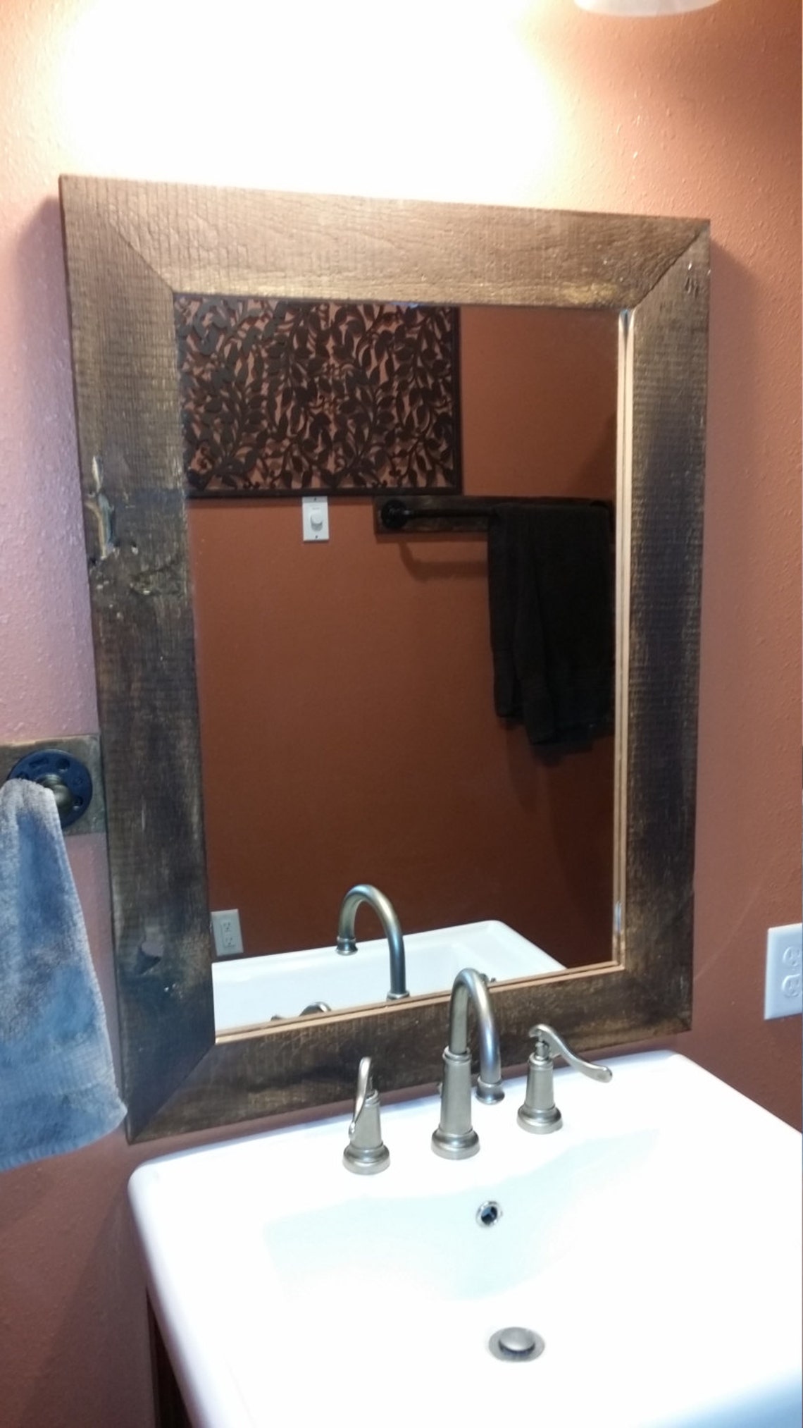 Rustic Barn Wood Framed Mirror Reclaimed Barn Wood Mirror Custom Sizes ...