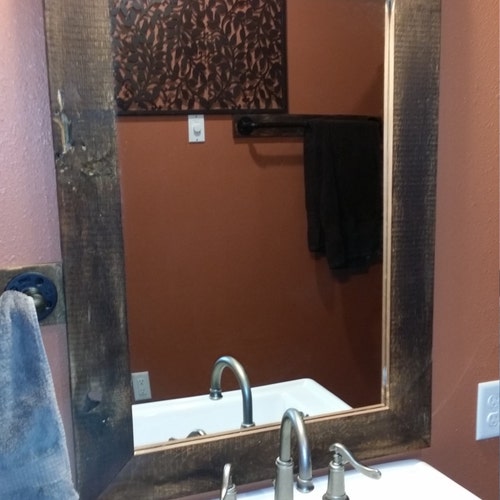 Rustic Barn Wood Framed Mirror Reclaimed Barn Wood Mirror - Etsy
