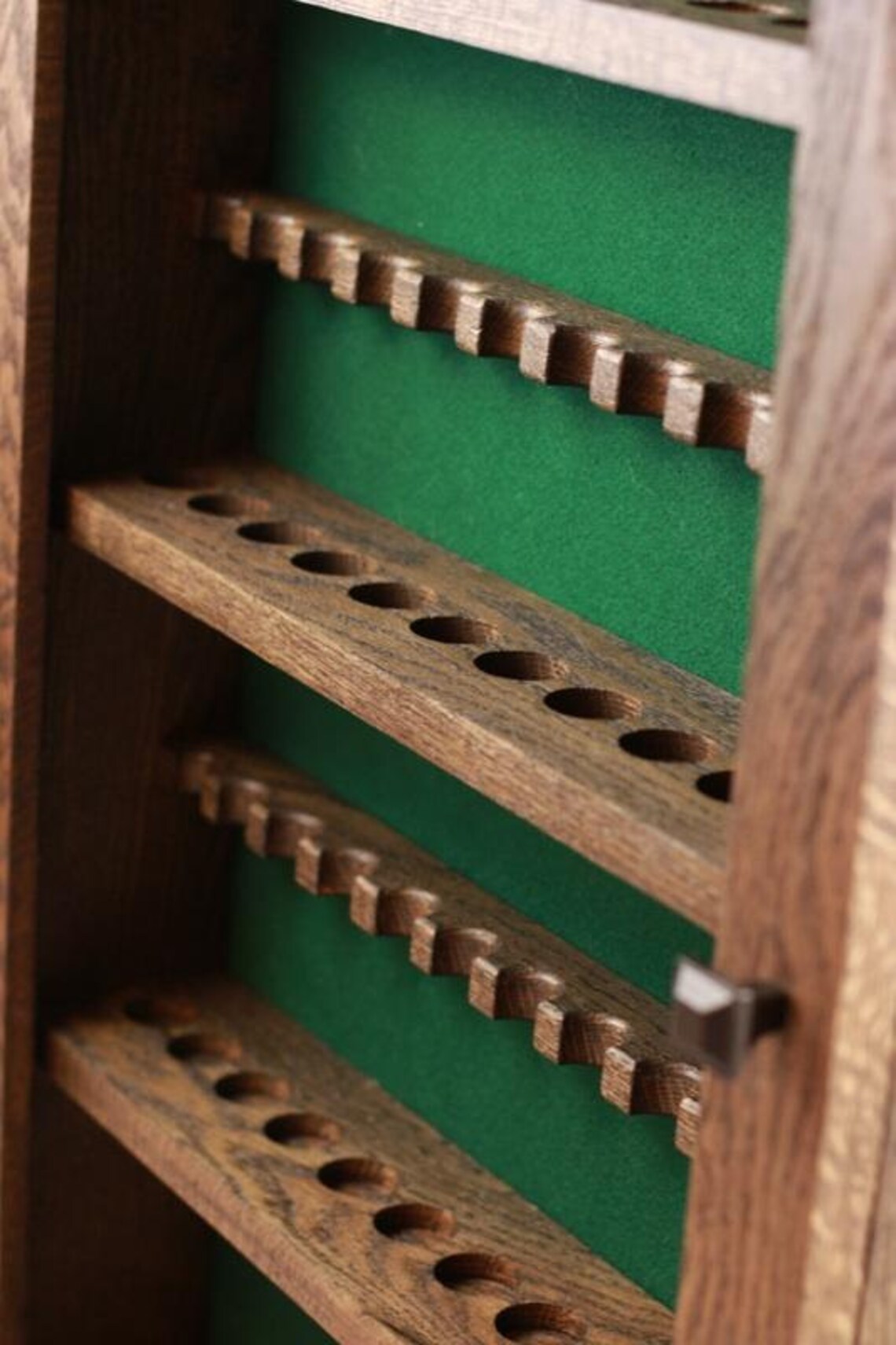 Tobacco Pipe Cabinet -display Rack Solid Oak 24,36 or 48 Pipe With or ...