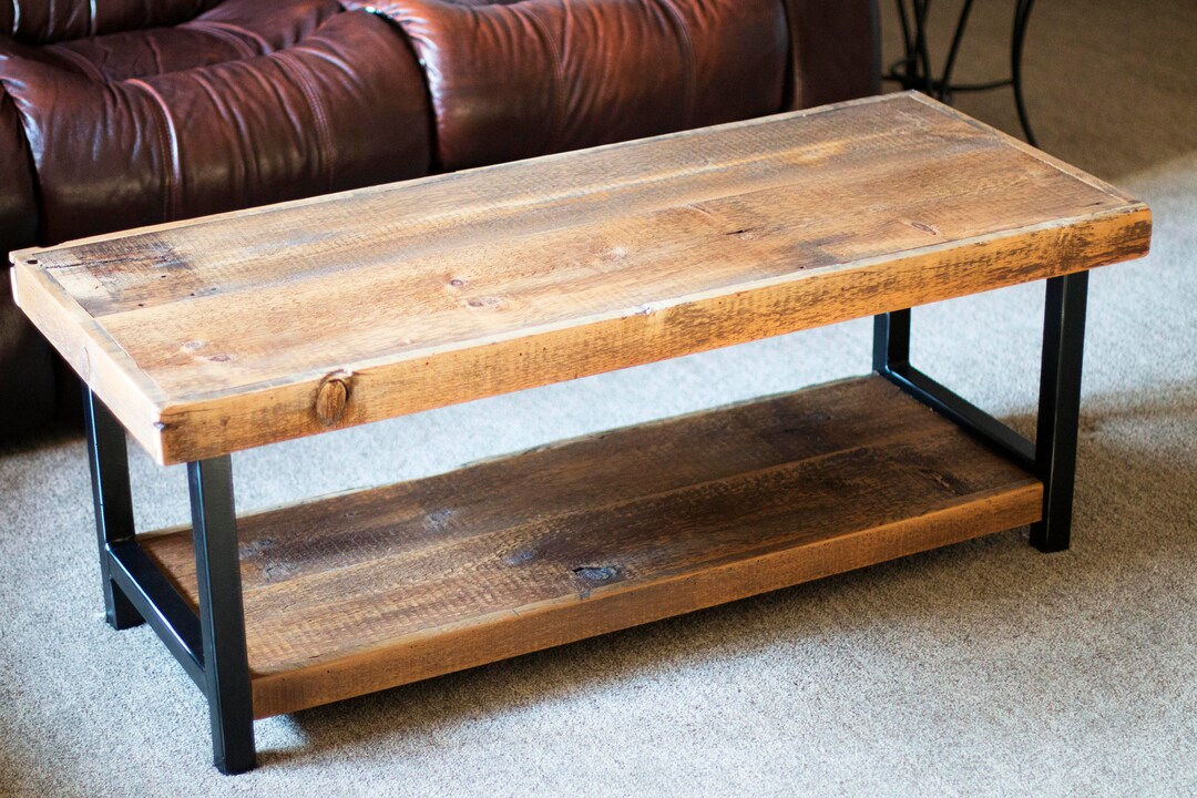 Barn Wood Coffee Table Industrial Rustic Reclaimed 1800s Barn Wood and ...