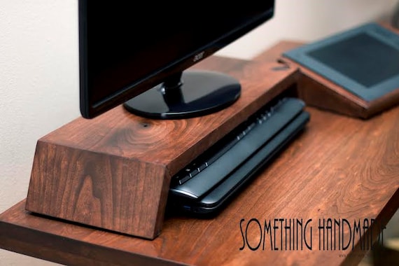 Monitor stand monitor riser computer monitor stand solid WOOD cherry or oak monitor riser Etsy