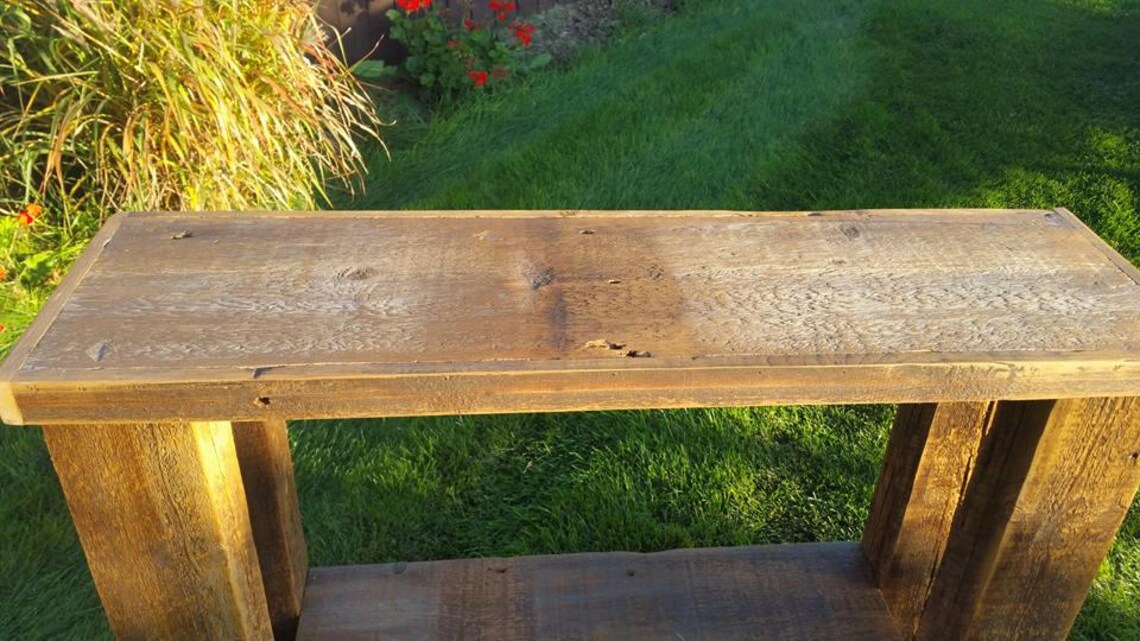 Rustic Barn Wood Sofa or Console Table Made From 1800s Reclaimed Barn ...