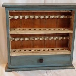 24 or 36 Pipe Rack Display Cabinet Solid Maple Custom Painted Pick Your ...