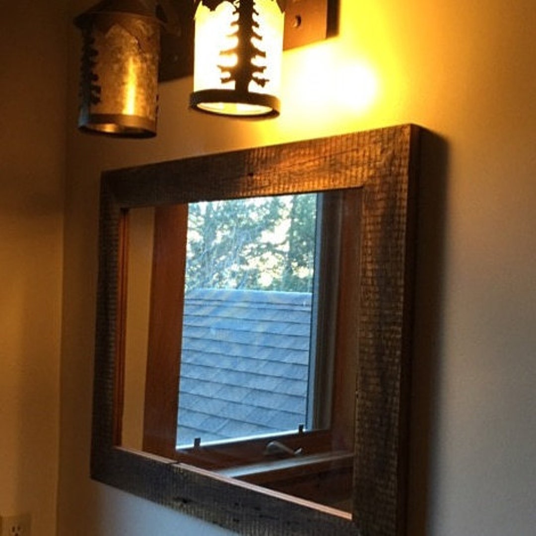 Rustic Barn Wood Framed Mirror Reclaimed Barn Wood Mirror Custom Sizes ...