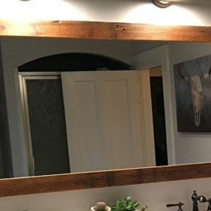 Rustic Barn Wood Framed Mirror Reclaimed Barn Wood Mirror Custom Sizes ...
