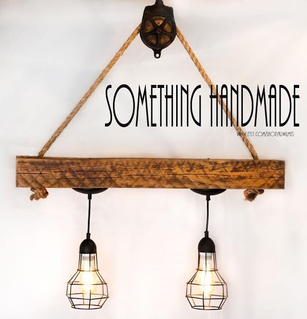Reclaimed Barn Beam Industrial Light - Rustic Light 1800s Barn Beam and ...