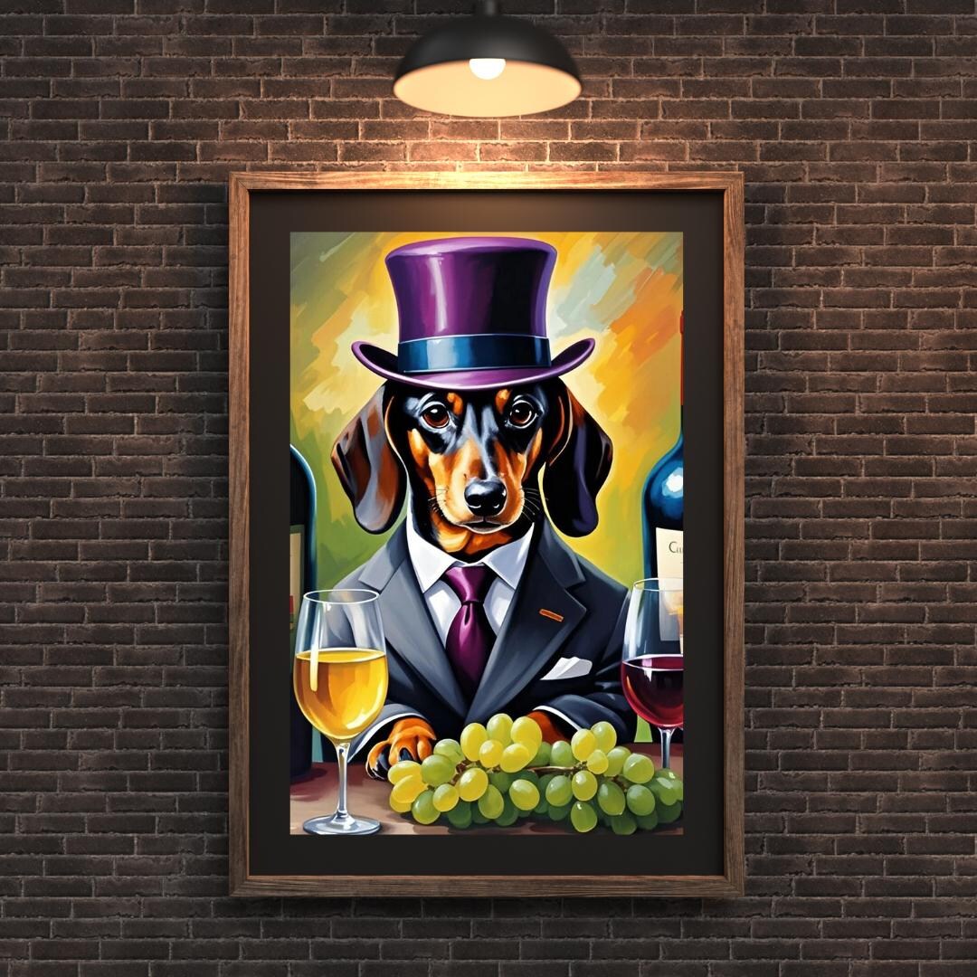 Wine & Dapper Dog Puzzle - 120/252/500-piece - Perfect Gift for Dog ...