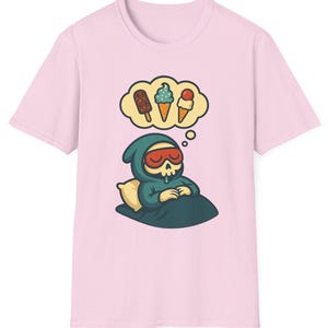Sleeping Grim Reaper Dreaming of Ice Cream T-shirt | Funny Summer Tee ...