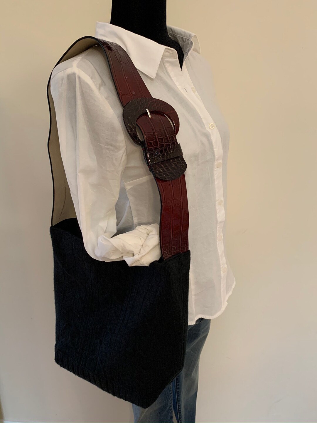 Upcycled Sweater Bag With Belt Strap - Etsy