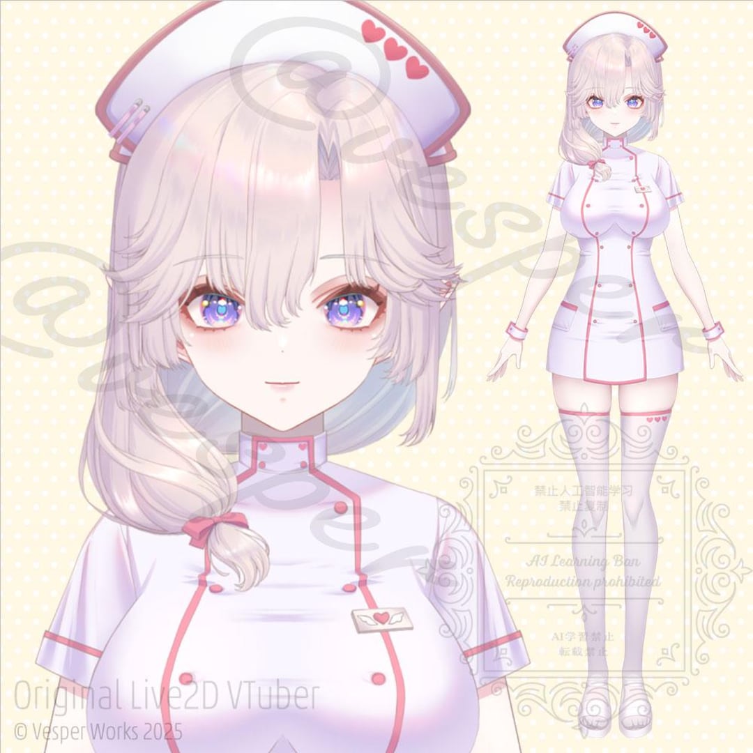 Premade Live2d Vtuber Model – Nurse Avatar | Fully Rigged, Vtube Studio Ready, Commercial Use OK ...